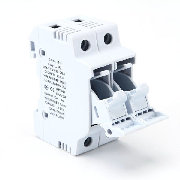Porta Fusible Solar 2P, 1000Vdc, 10x38mm, 30A, 10-50KA, Riel Din ...